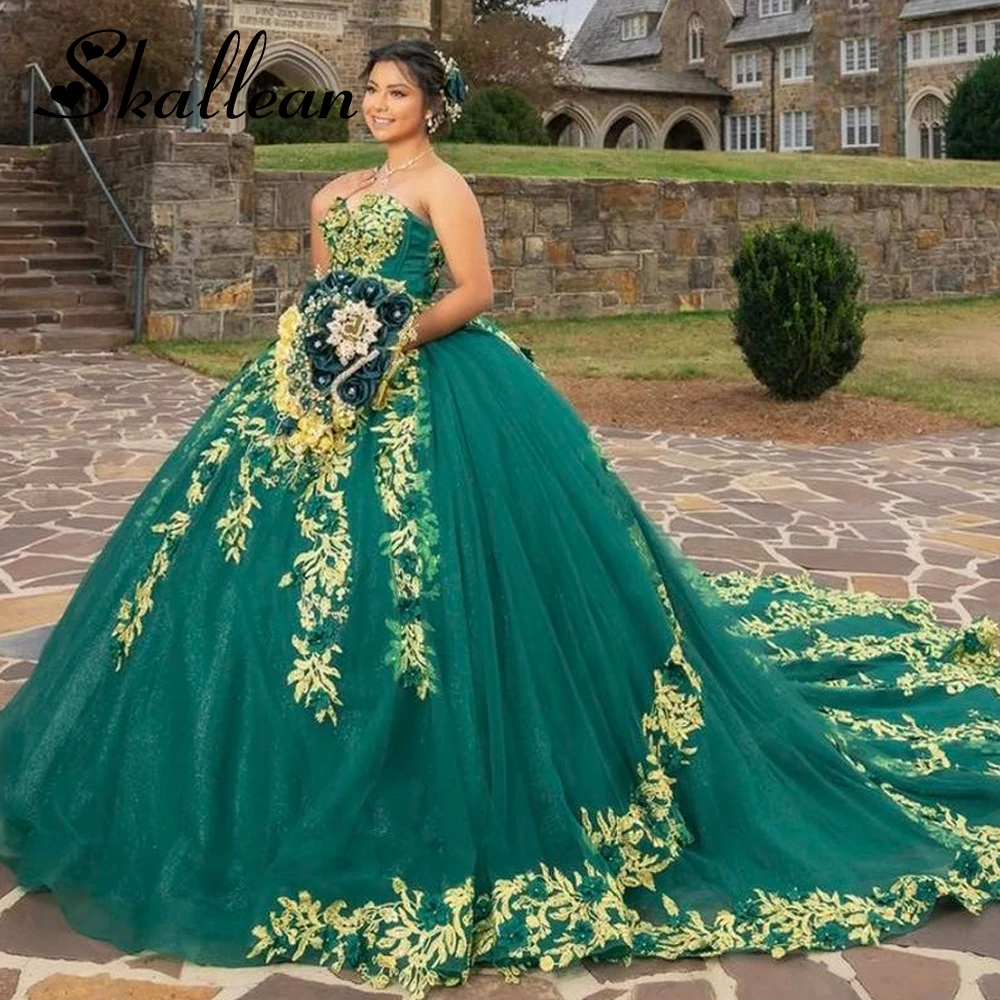 Skallean-Voluminous-Sleeveless-Ball-Gown-Quinceanera-Dresses-Bowknot ...
