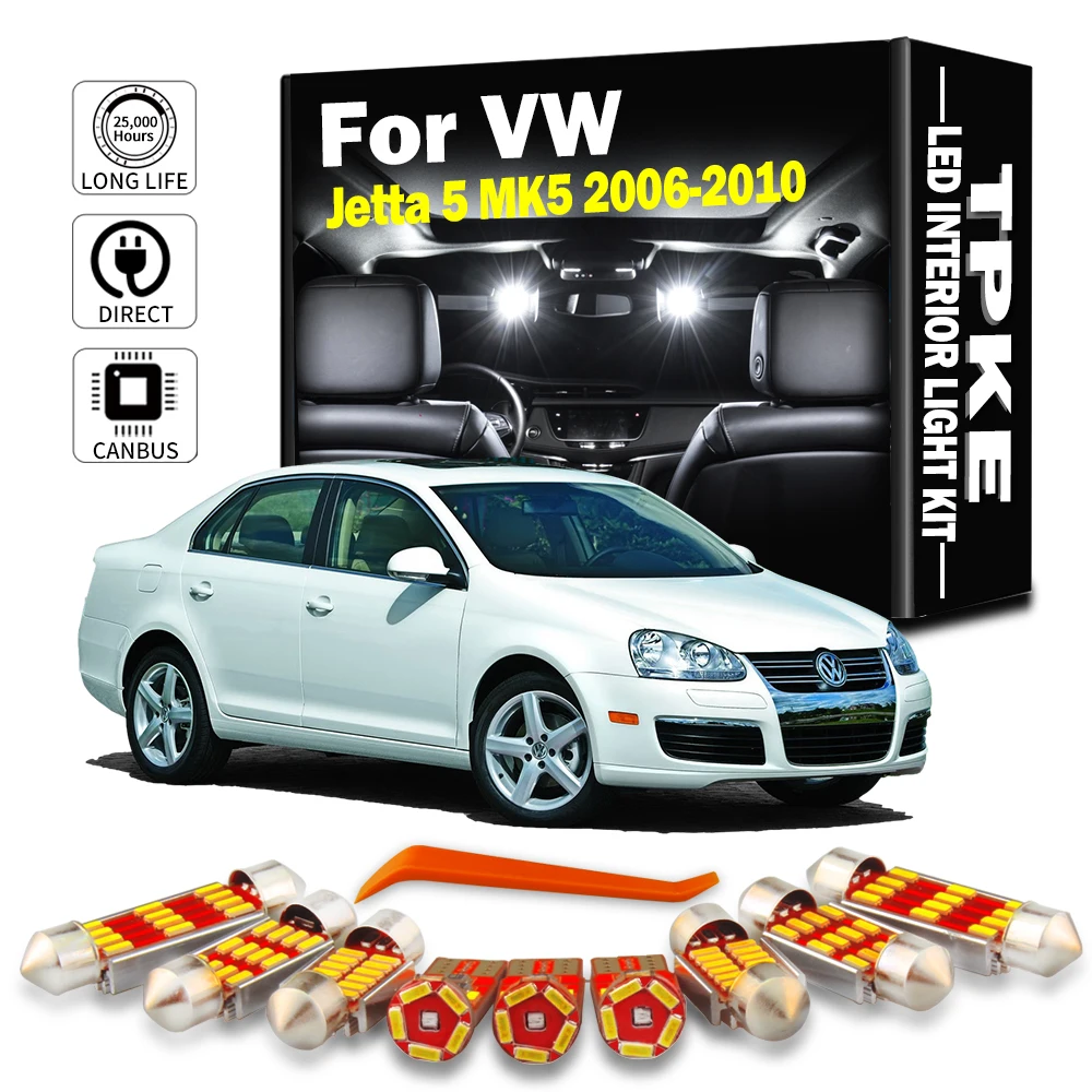 TPKE-12Pcs-LED-Interior-Map-Dome-Reading-Sunvisor-Light-Kit-For-VW ...