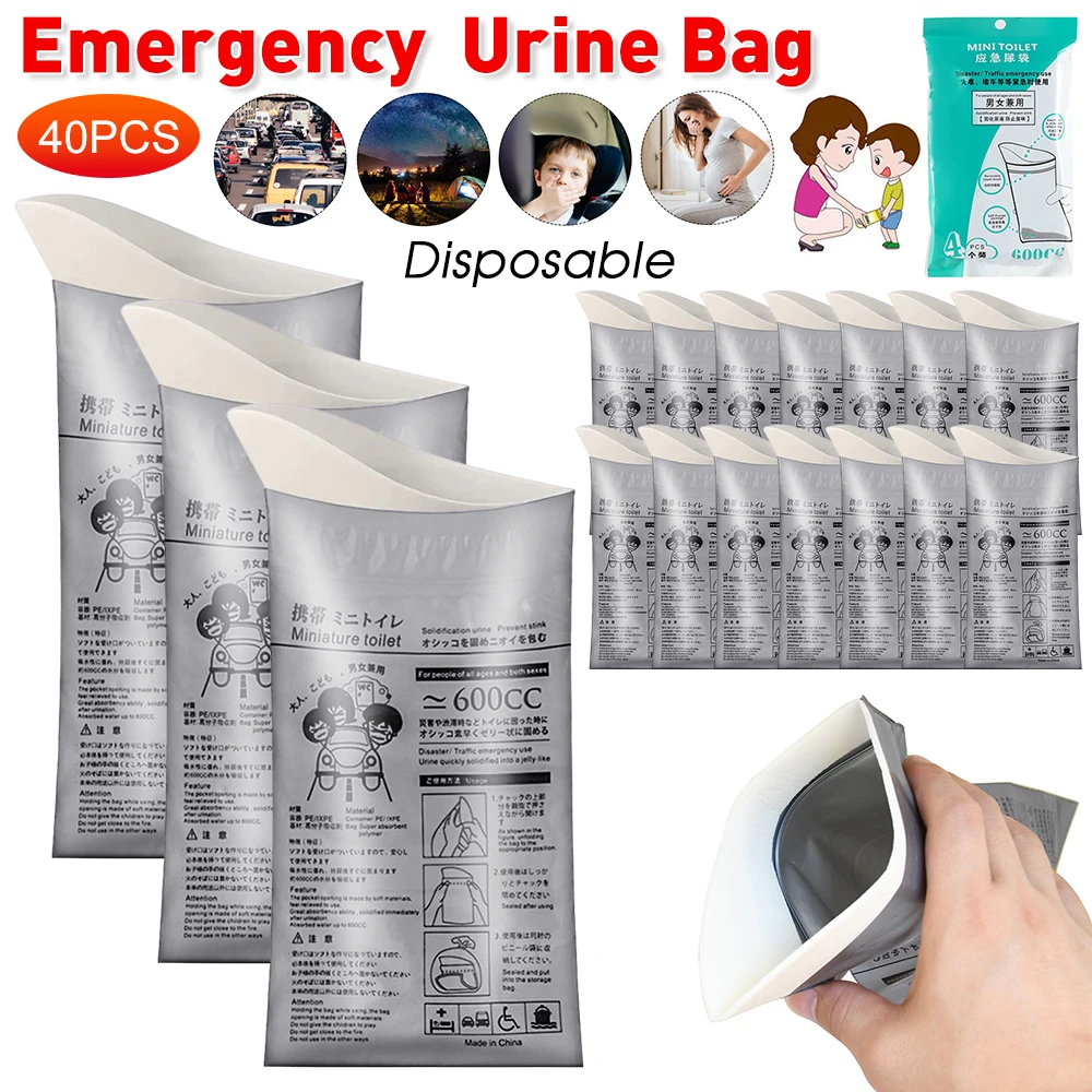 40-1pc-Outdoor-Emergency-Urine-Bags-600ml-700ml-Disposable-Urine-Bags ...