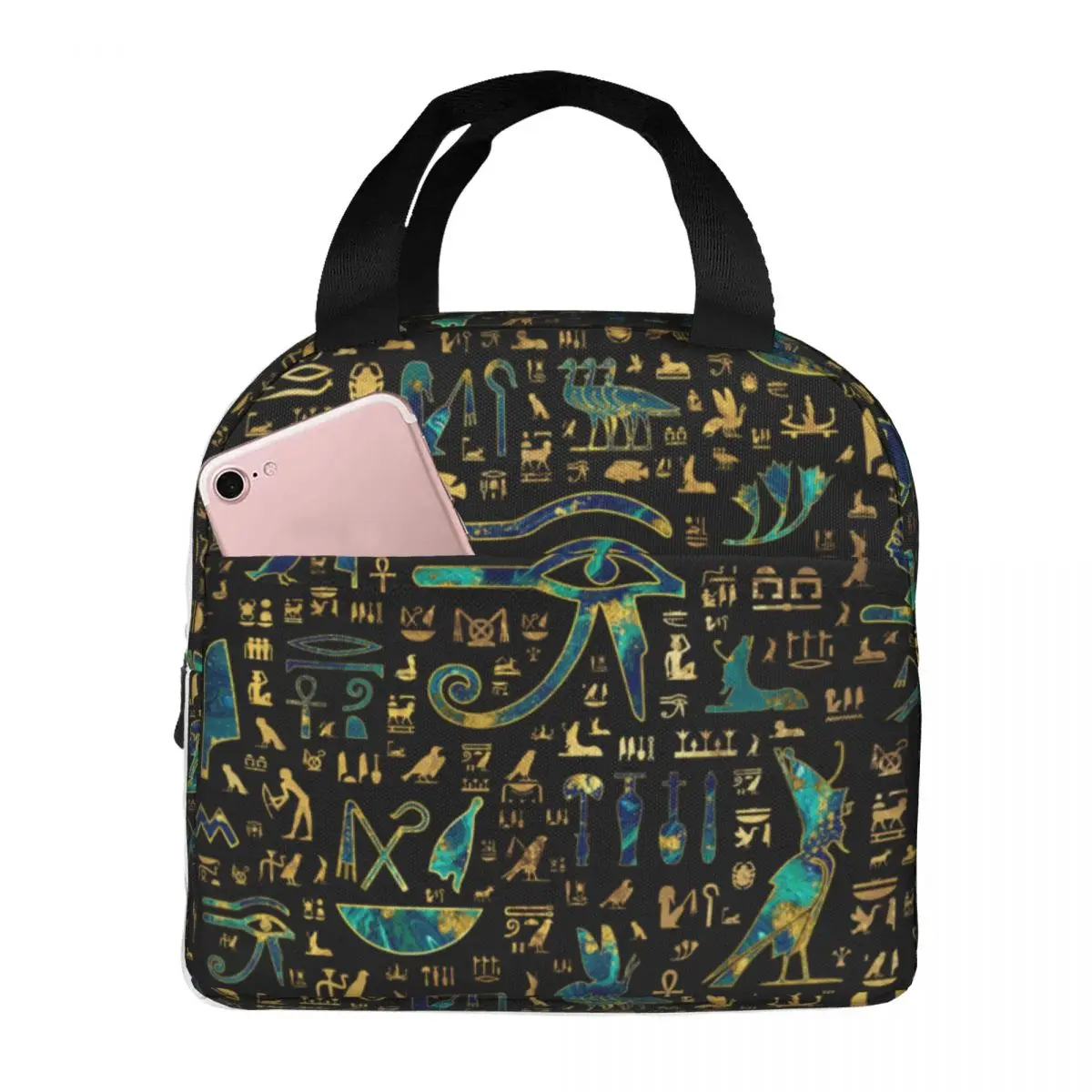 Ancient-Egyptian-Hieroglyphics-Lunch-Bag-Portable-Insulated-Canvas ...