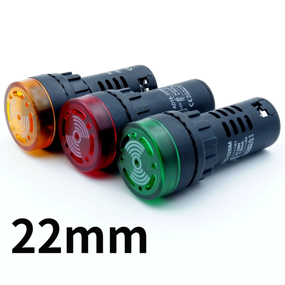 Buzzer-22mm-Flash-Signal-Light-Red-LED-Strobe-Beep-Alarm-Indicator ...