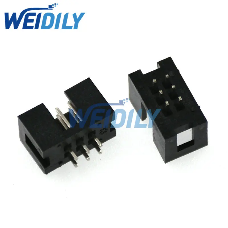 5PCS-DC3-6P-6Pin-DC3-6P-2-54mm-Socket-Header-Connector-ISP-Male-Double ...