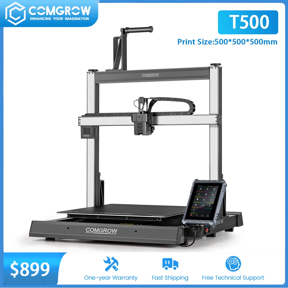 COMGORW-T500-3D-Printer-Large-DIY-FDM-3d-printer-7-Inches-Klipper ...
