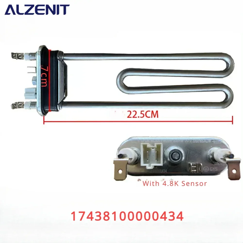 New Heating tube 17438100000434 For Midea Drum Washing Machine 22.5CM ...