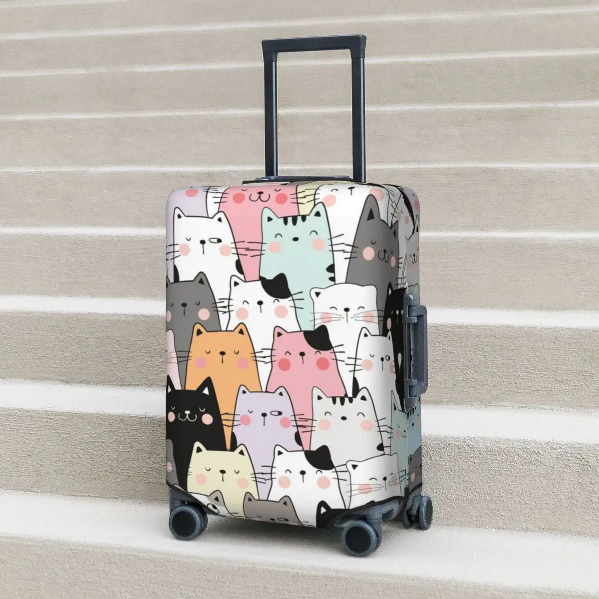 Cat Land Suitcase Cover Kawaii Pet Animals Fun Travel Protection ...