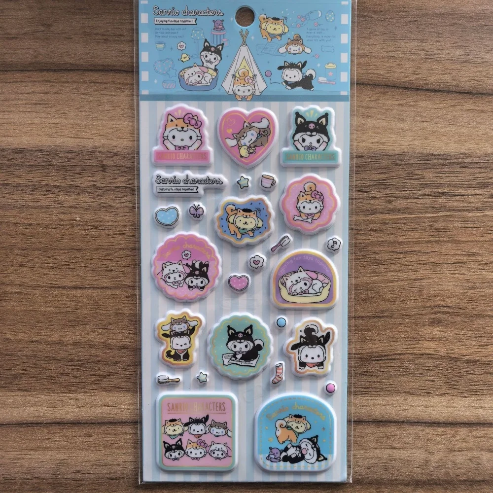 Genuine Sanrio Stickers Hello Kitty Kuromi Melody 3D Bubble PVC Pack ...