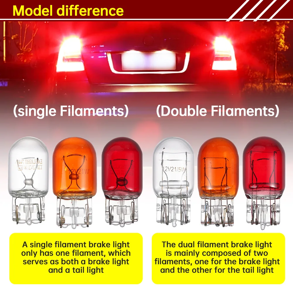 T20 7440 7443 WY21W W21W Halogen Bulbs 7443 W21/5W T20 Super Bright ...