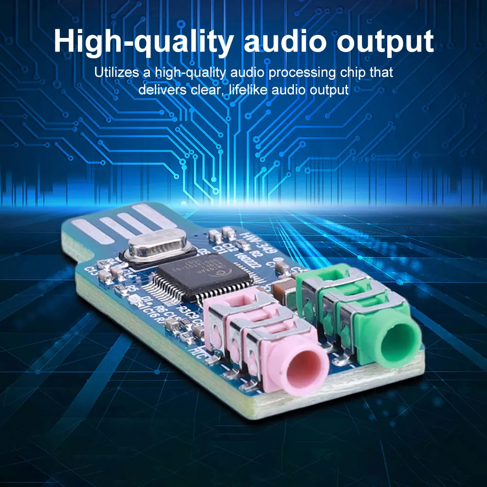 CM108 Driveless USB Sound Card 3.5mm Headphone Mic Jack External Sound ...