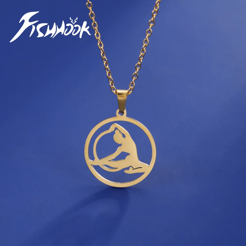 Fishhook-Gymnastics-Necklace-Sports-Dance-Chain-Gift-For-Woman-Men-Gold ...