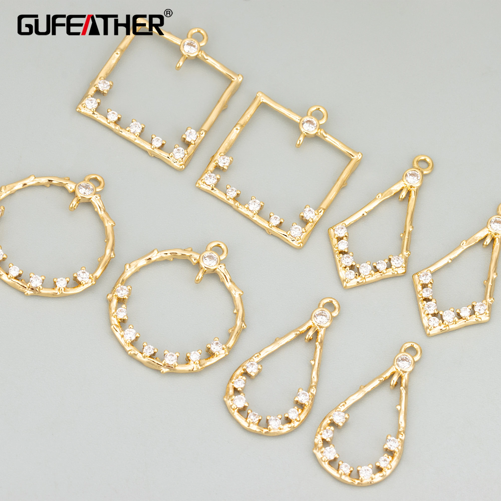 GUFEATHER ME76,jewelry accessories,18k gold rhodium plated,copper ...