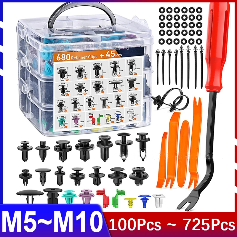Auto Fastener Clips Fixing Pins Rivet Sets Bumper Door Panels ...