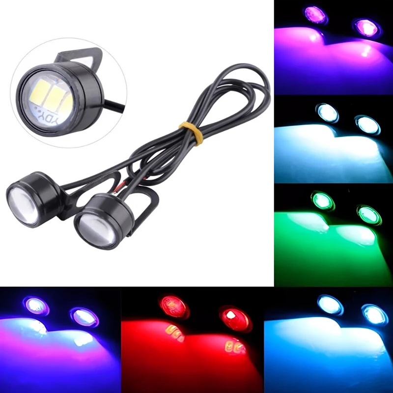 2Pcs-12V-3W-Motorcycle-Eagle-Eye-LED-Light-Colorful-Super-Bright ...