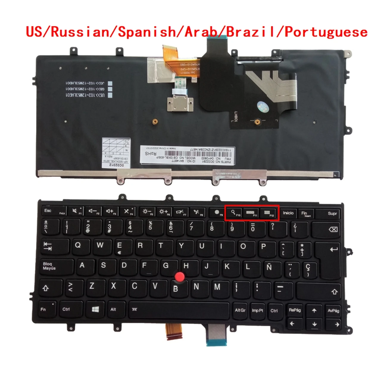 US-Russian-Spanish-Arab-Brazil-Portuguese-Backlit-Keyboard-For-Lenovo ...