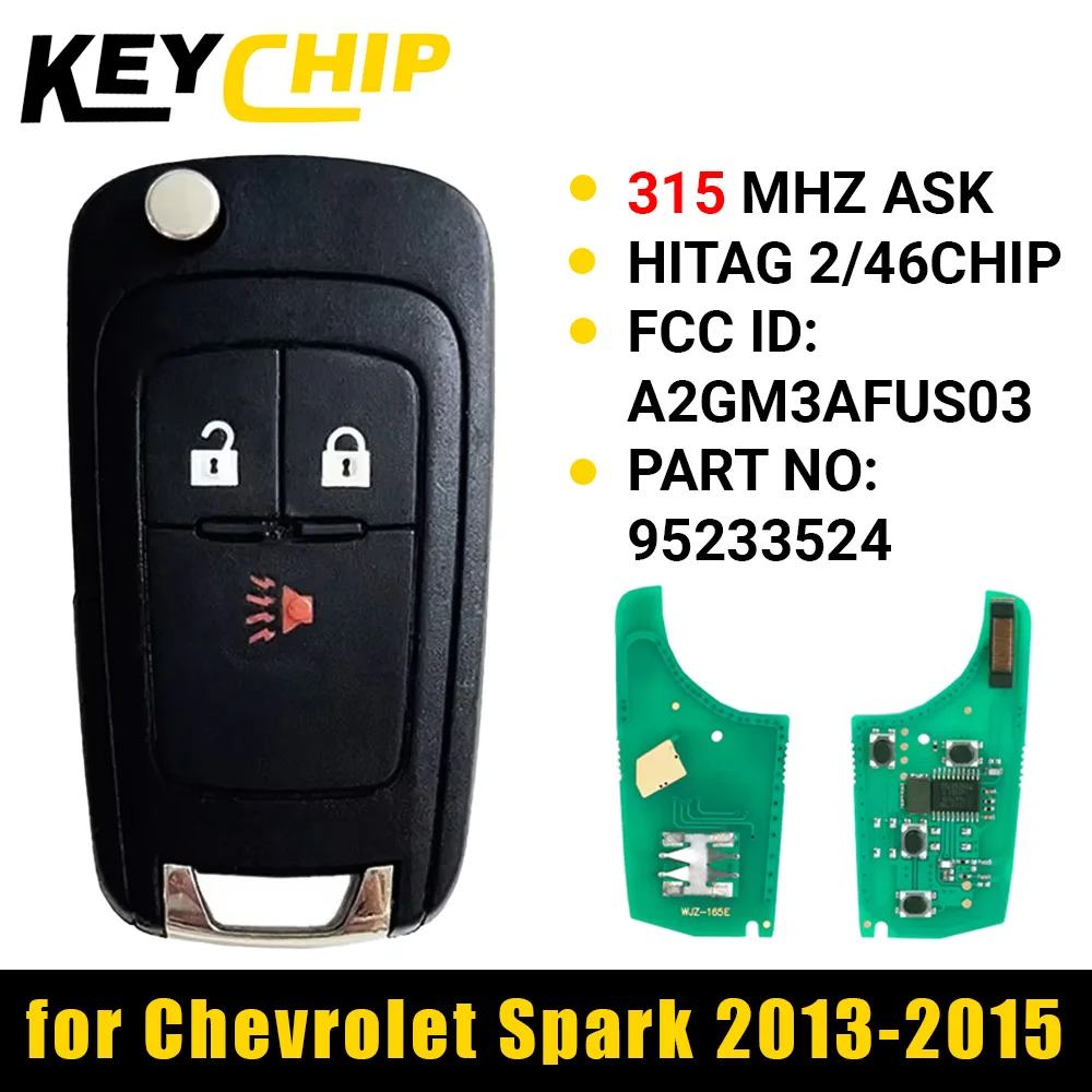 KC Flip Keyless Remote Fob A2GM3AFUS03 ID46 Chip 95233524, 95989830 ...