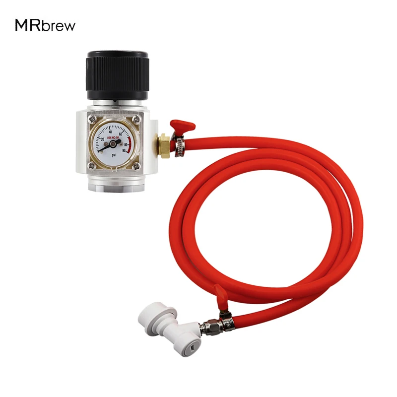 Home-Brew-Gas-line-Kit-0-90Psi-Co2-Regulator-1M-Pipe-Hose-Gas-Ball-Lock ...