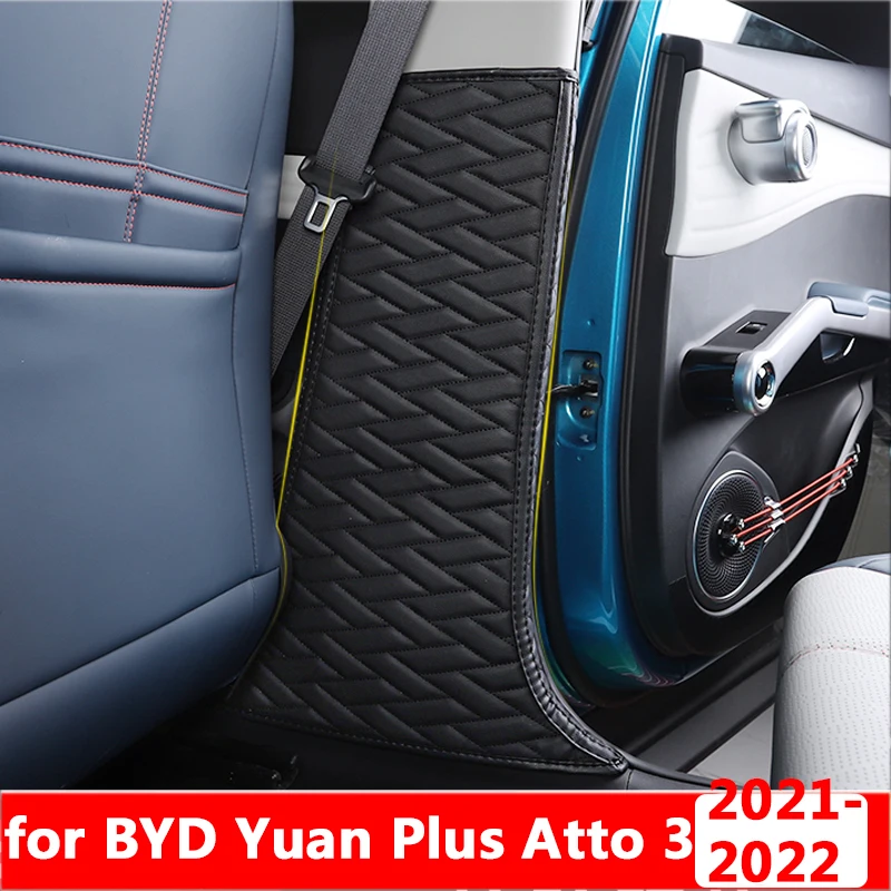 Car-B-Pillar-Anti-kick-Protective-Mat-Seat-Belt-Pad-Cover-Leather ...