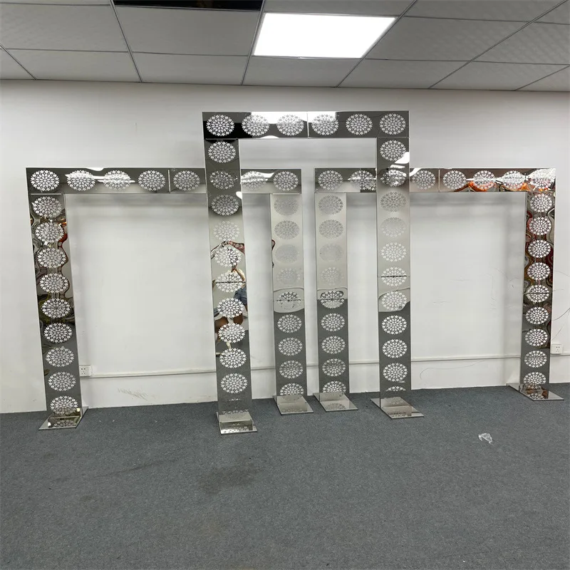 Shiny-Wedding-Arch-Gold-Square-Sunflower-Rack-Party-Stage-Decoration ...