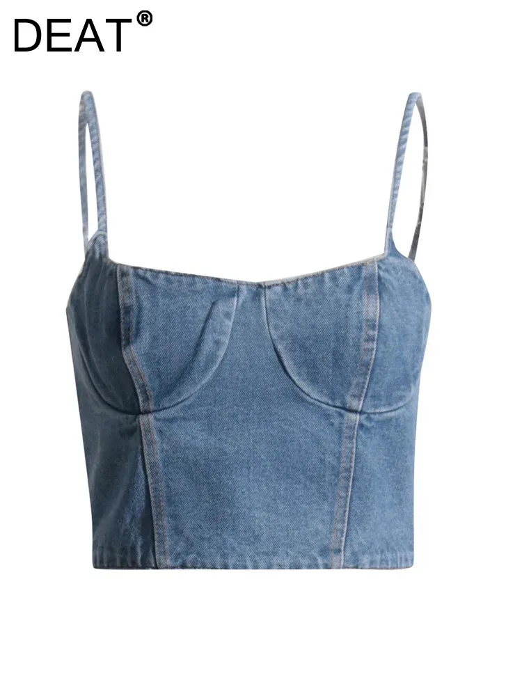 DEAT-Women-s-Denim-Short-Tank-Tops-Sleeveless-Strapless-Patchwork ...