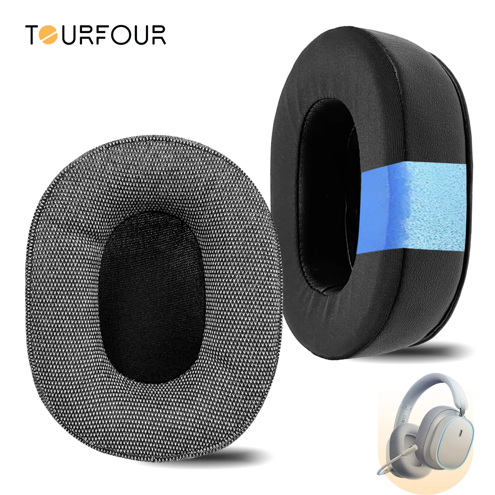 TOURFOUR-Replacement-Earpads-for-Baseus-Gh02-H1-Headphones-Ear-Cushion ...