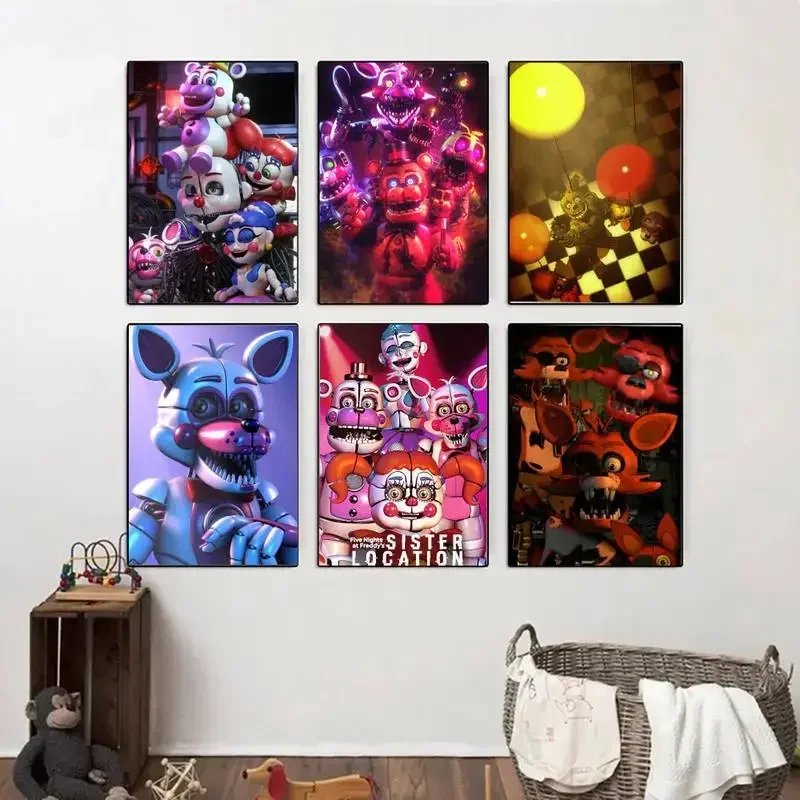 Fnaf-Five-nights-At-Freddys-Posters-Kraft-Paper-Vintage-Poster-Wall-Art ...