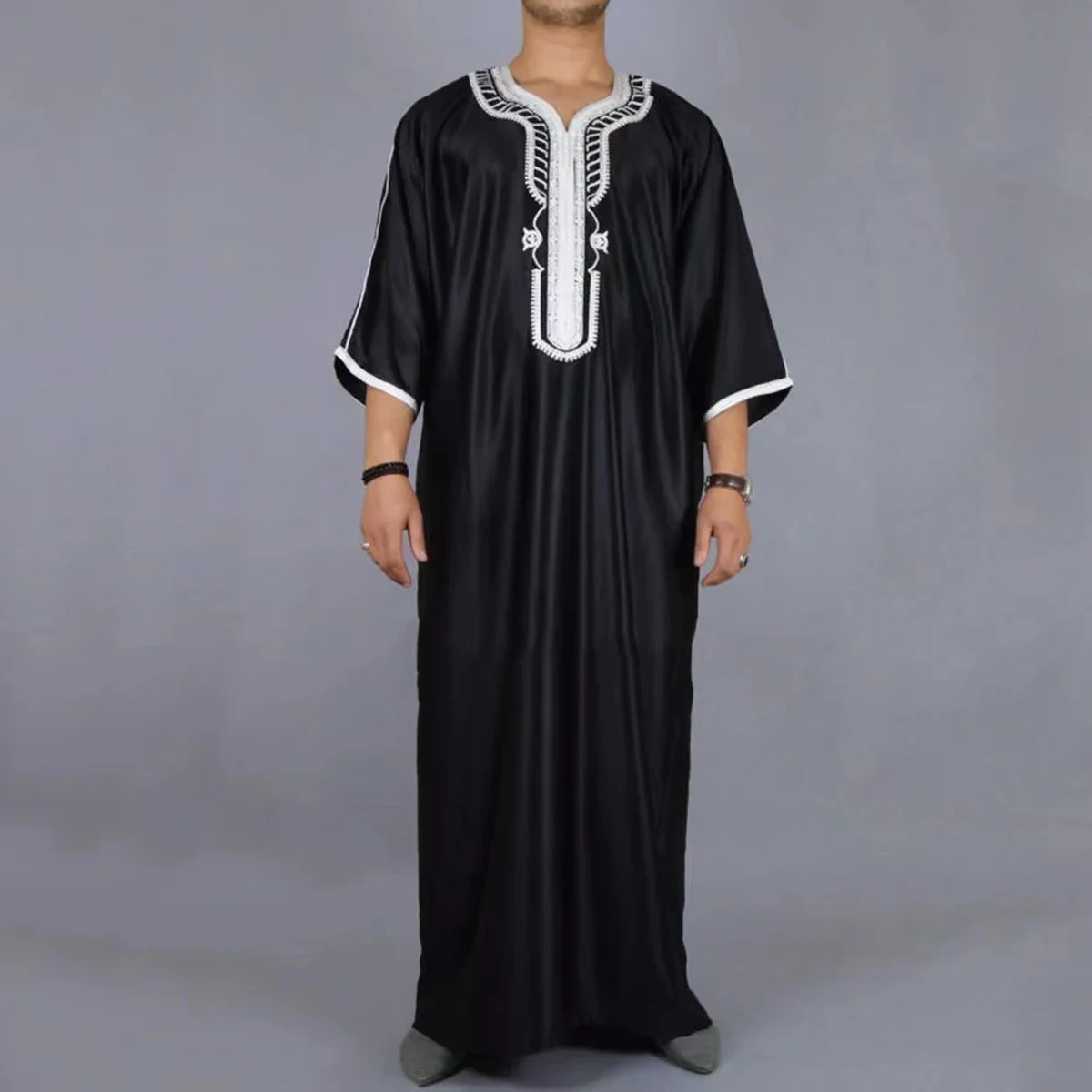 2024-Embroidered-Traditional-Men-Boubou-Jalabiyas-Jubbah-Muslim-MEN-S ...