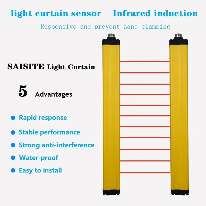 SAISITE-Safety-Light-Curtain-Sensor-Switch-16-18-20-22-24-26-28-Beams ...