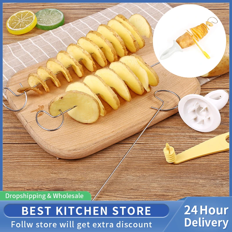 Rotate Potato Slicer Stainless Steel Plastic Twisted Potato Slice ...