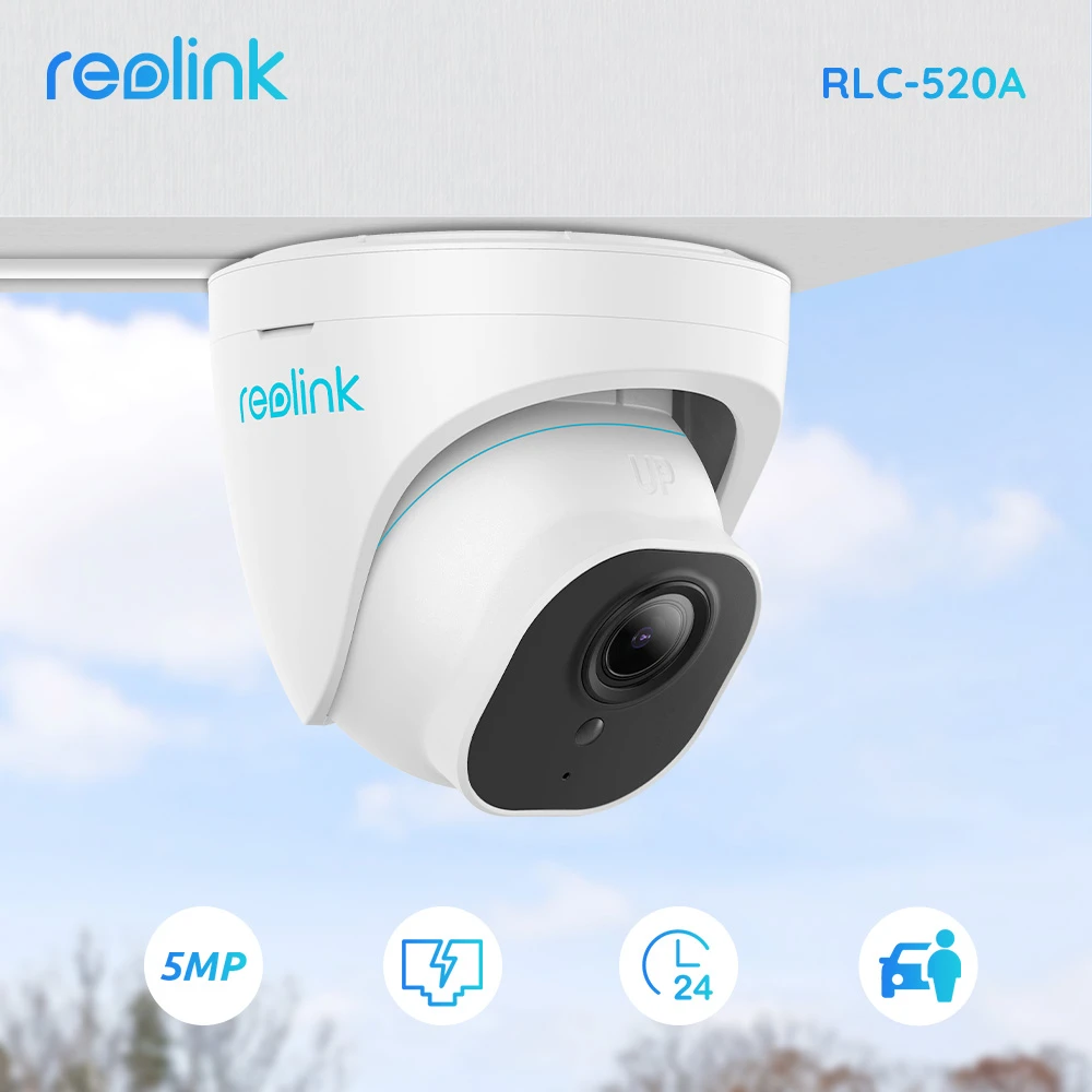 Reolink Rlc-520a Poe Ip Camera Dome Security Outdoor Video Surveillance ...