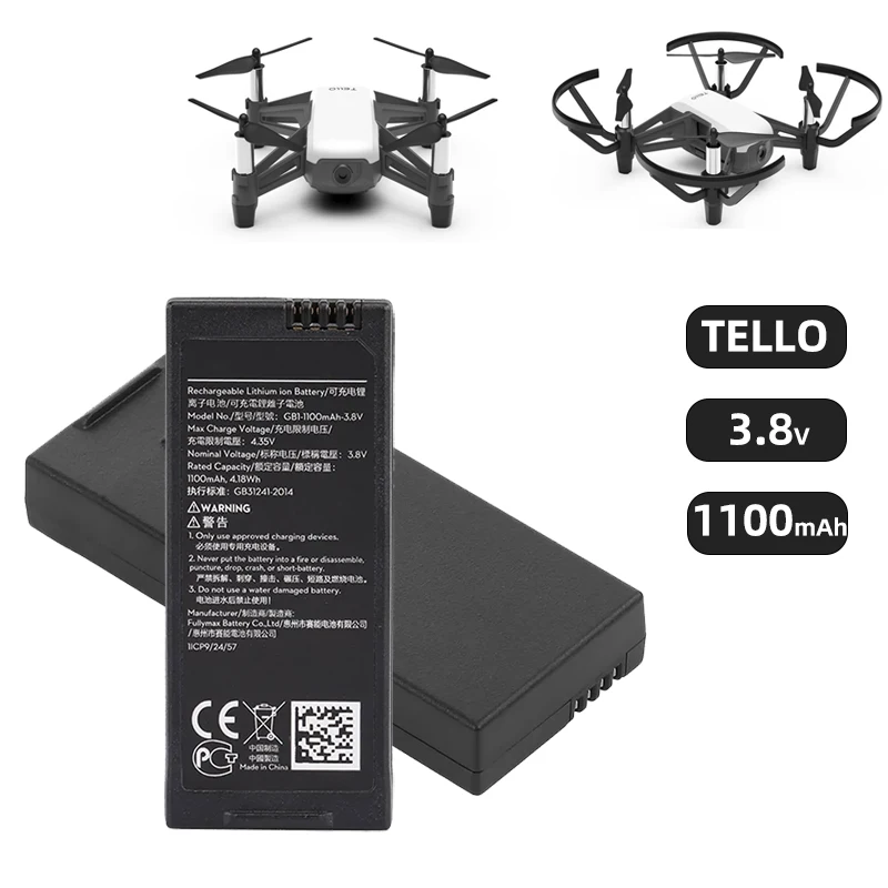 Intelligent-Flight-Batteries-for-DJI-Tello-Drone-Battery-3-8V-1100mAh-RYZE-RC-Quadcopter-Uav ...