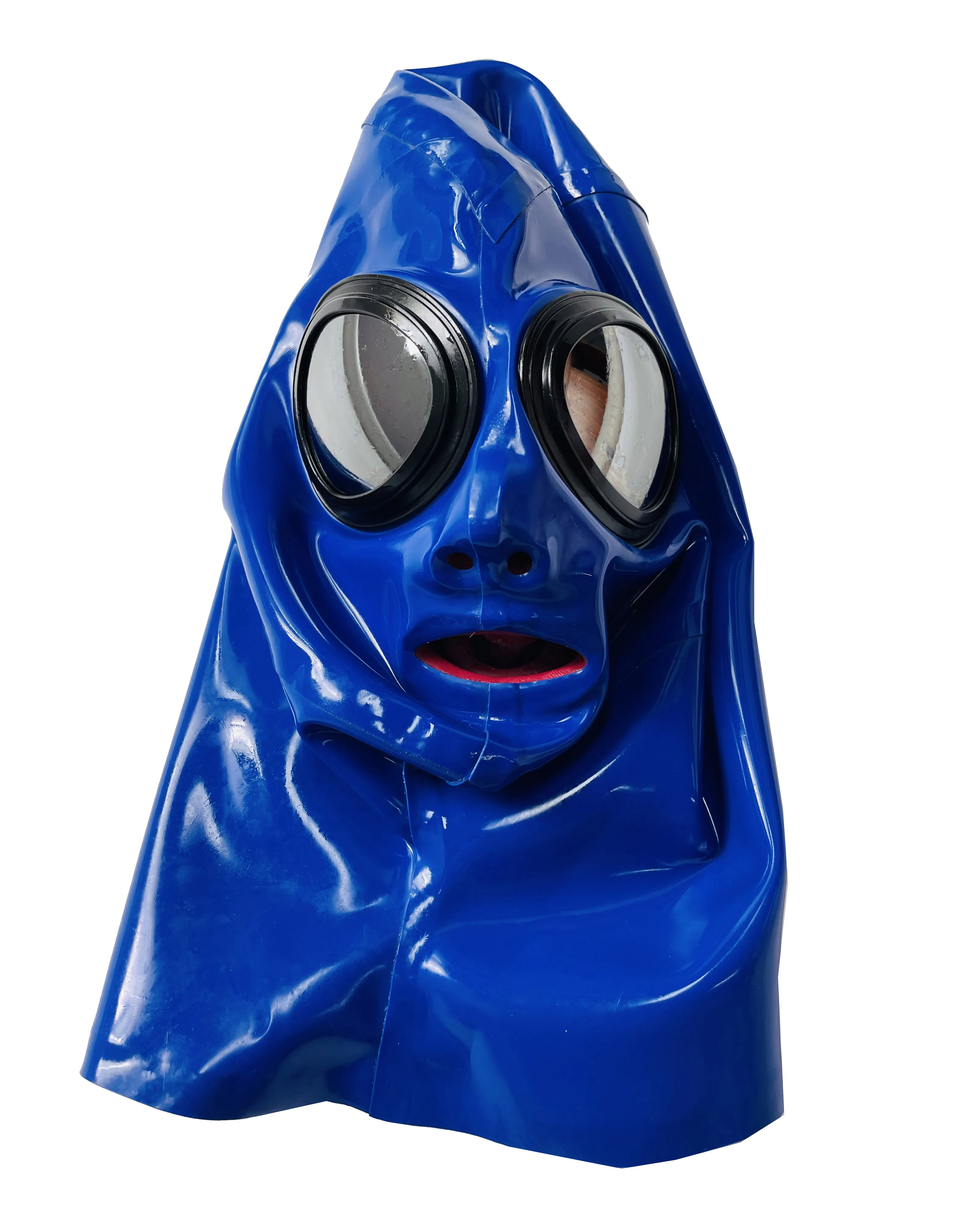 Latex Gummi maske mit Augen glas 15cm lange Nasen rohr rote Zähne nach Maß
