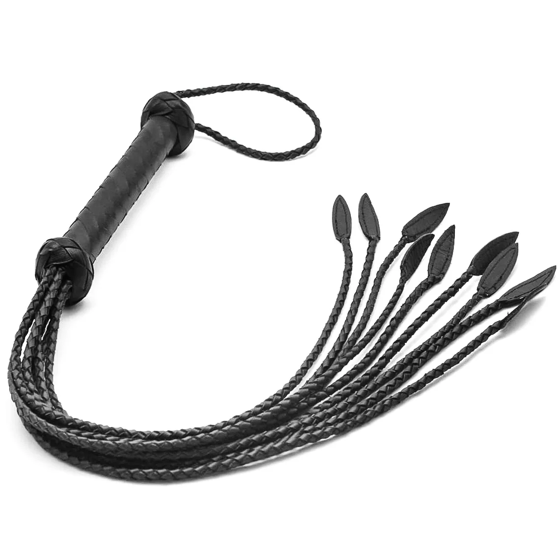 78CM-Real-Cow-Leather-Whip-9-Plait-Handmade-Genuine-Leather-Bull-Whip ...