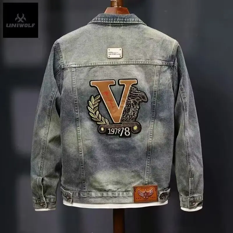 High luxury brand American denim jacket new spring and autumn ...