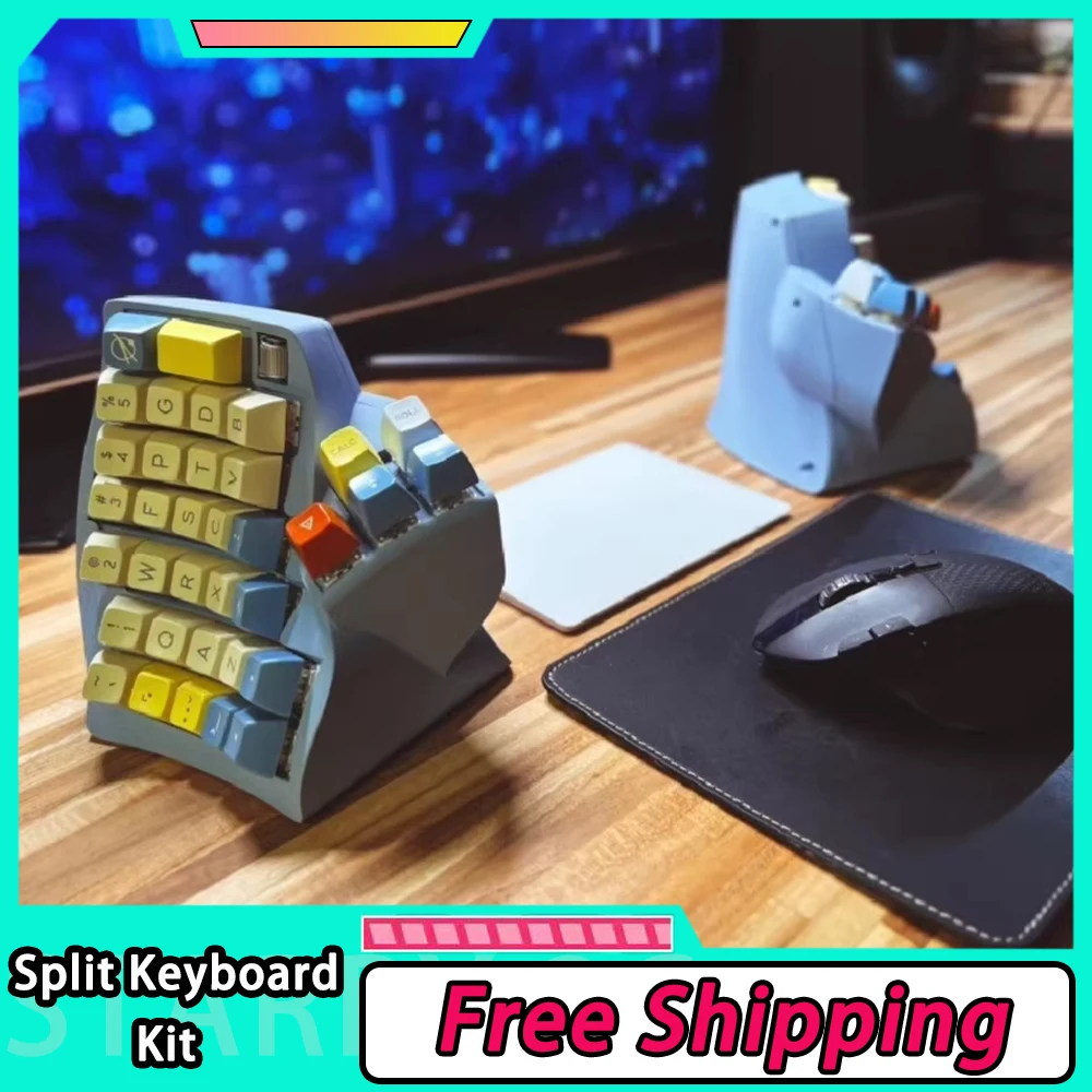 Kit-de-teclado-dividido-vertical-personalizado-2-4g-sem-fio-suporte-de ...