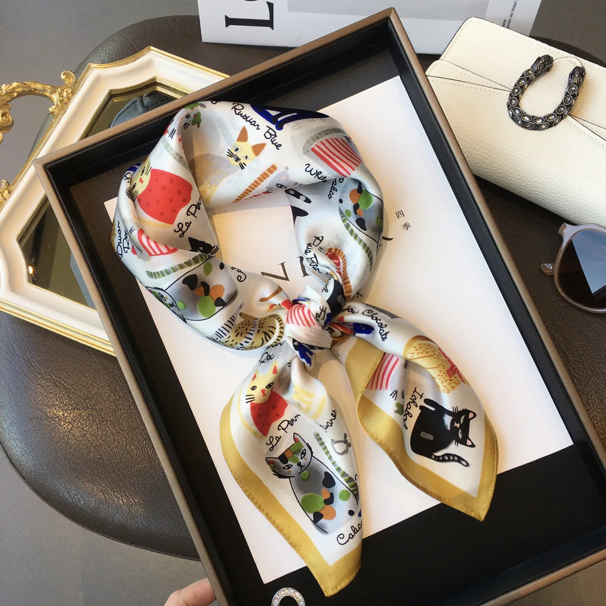 Silk Scarf Cat Hair | Silk Hair Tie Band | Silk Scarf Women | Silk ...