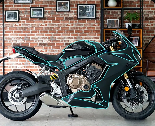 FOR HONDA CBR650R Motorcycle Tank Protector Sticker The whole car TPU ...