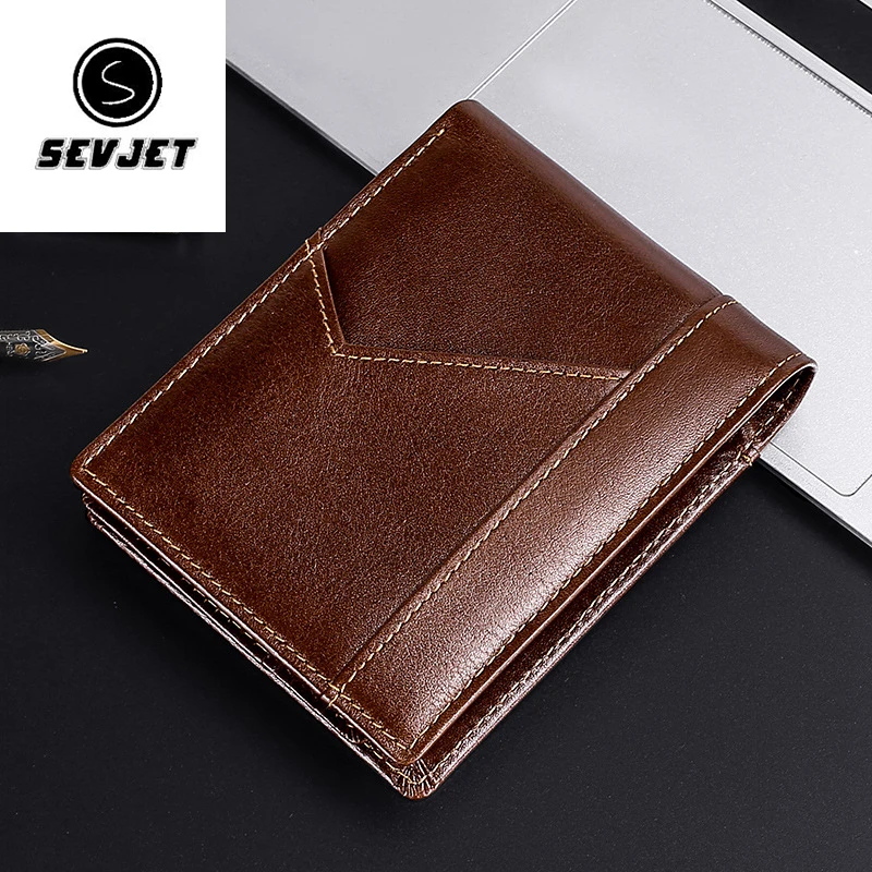 Genuine-Leather-Men-Short-Wallets-Casual-Rfid-Coin-Purse-For-Male ...