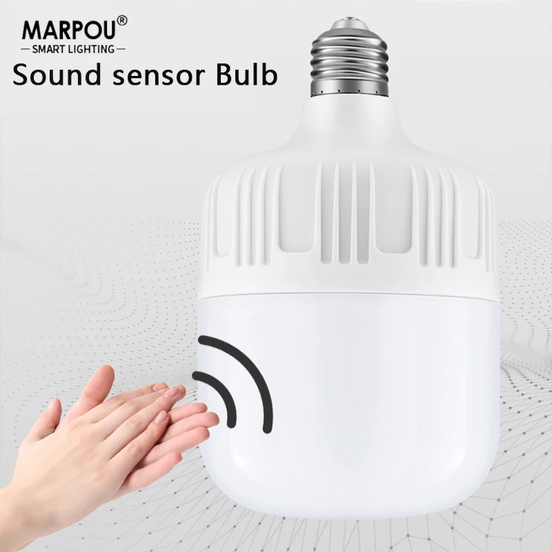 MARPOU-Sound-Sensor-LED-Bulb-Voice-Light-Control-E27-AC-220V-6-5W-LED ...