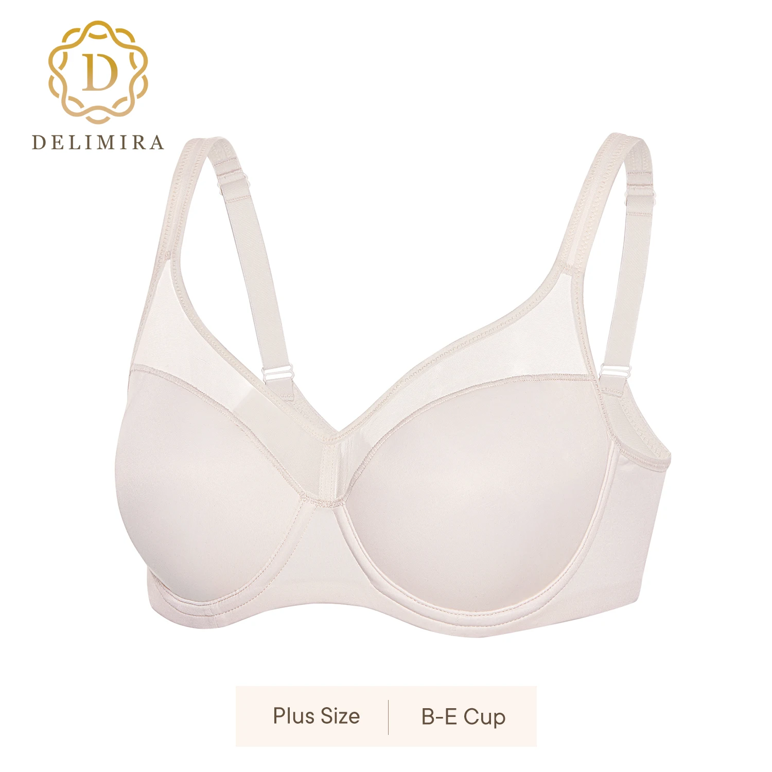 DELIMIRA sujetadores de talla grande para mujer, ropa interior transparente de cobertura ...