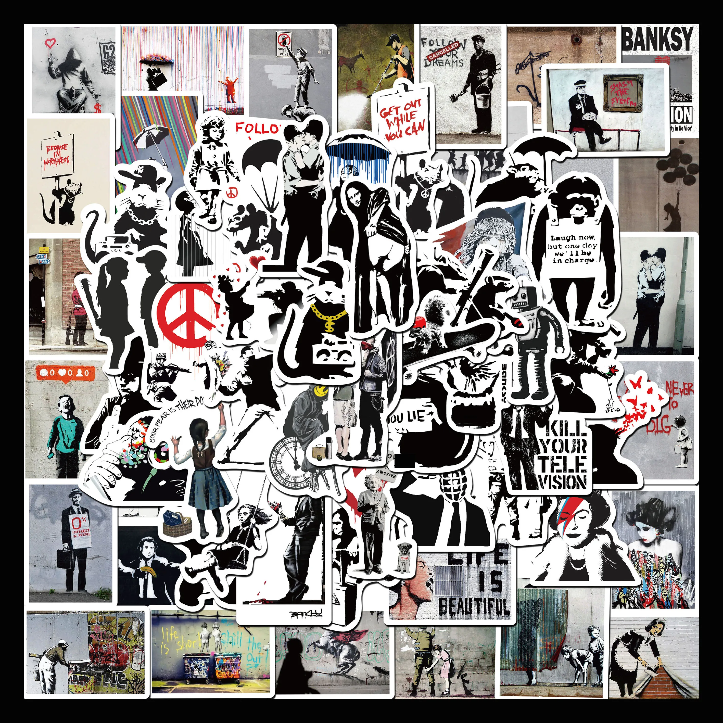 10-67pcs-Banksy-Stickers-banksy-art-graffiti-Stickers-for-DIY-Luggage ...