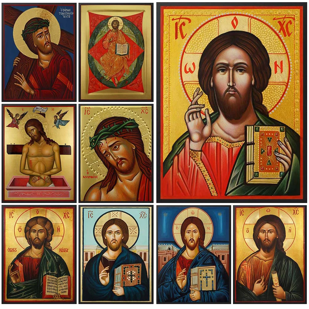 Religion Christ Blessing Icon Orthodox Pantocrator Wall Pictures For ...