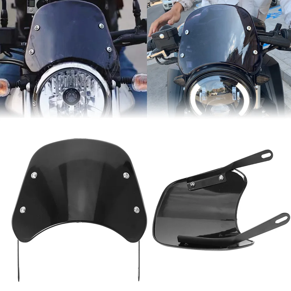 Universal-Fairing-Motorcycle-Windshield-6-5-9-45-Headlight-Wind ...