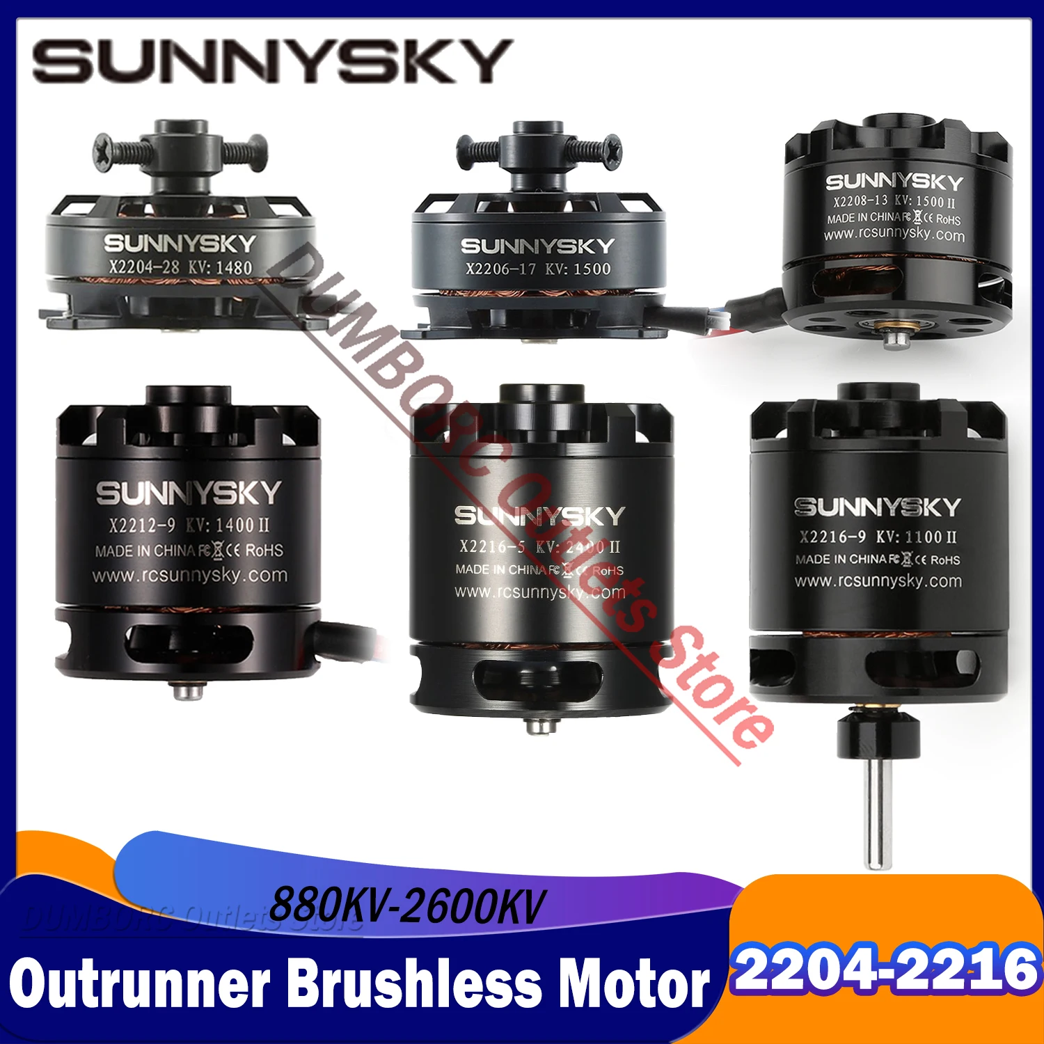 SUNNYSKY-2204-2206-2208-2212-2216-880-2600KV-Outrunner-Brushless-Motor ...