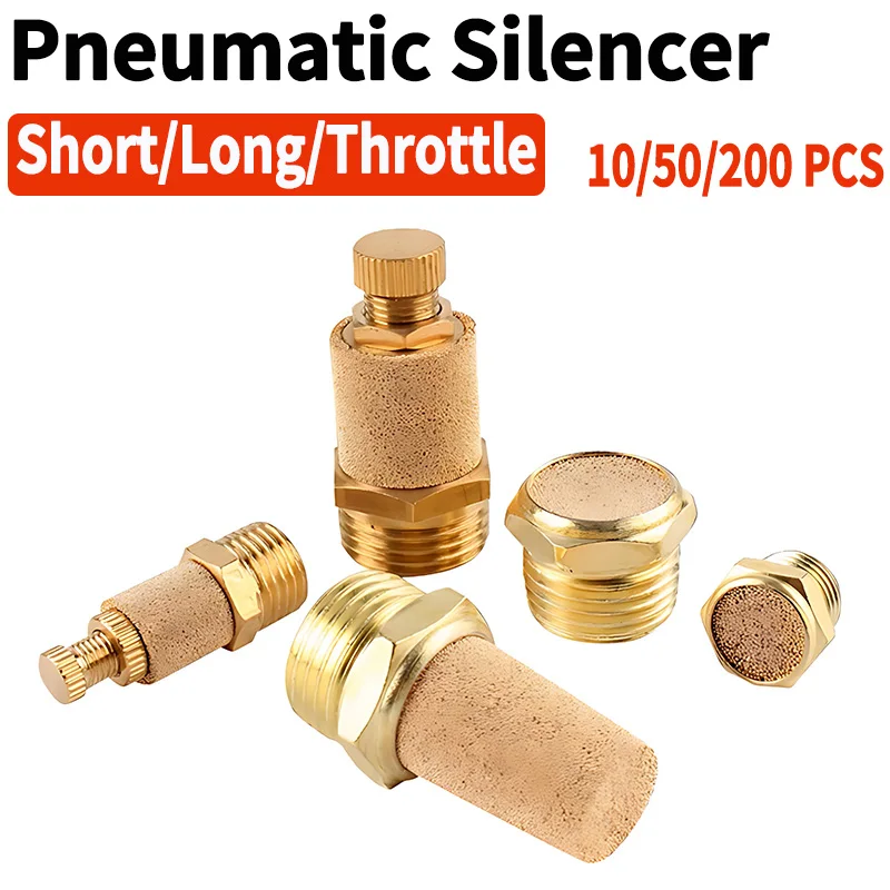 Silencer-Air-Fittings-Brass-Control-Muffler-Compressed-Air-Pneumatic ...