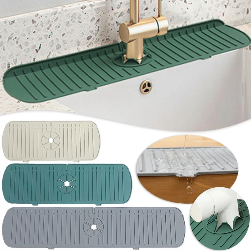 1PC Kitchen Silicone Faucet Mat Water Ripples Faucet Water Catcher Mat ...