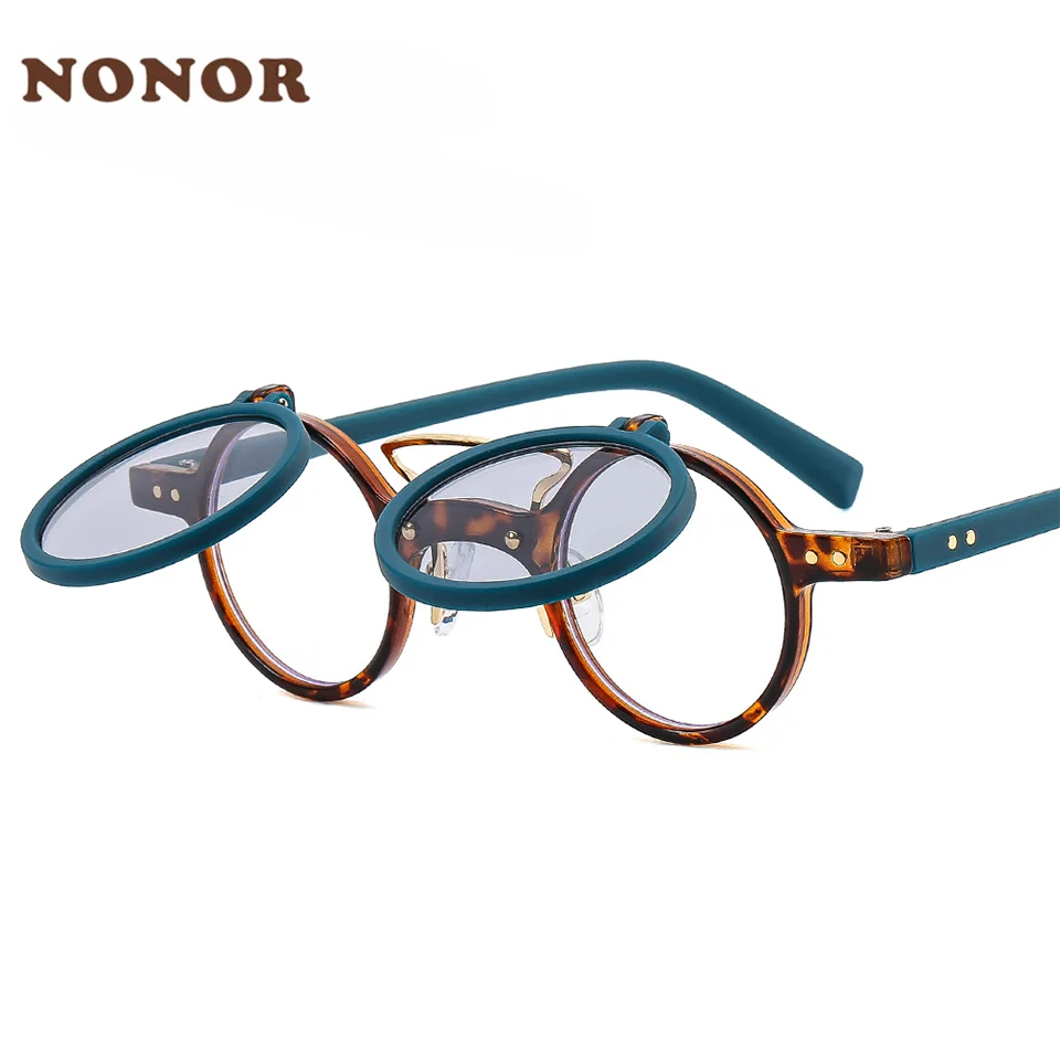 NONOR-Small-Round-Sunglasses-Frame-Punk-Double-Layer-Fashion-Designer ...