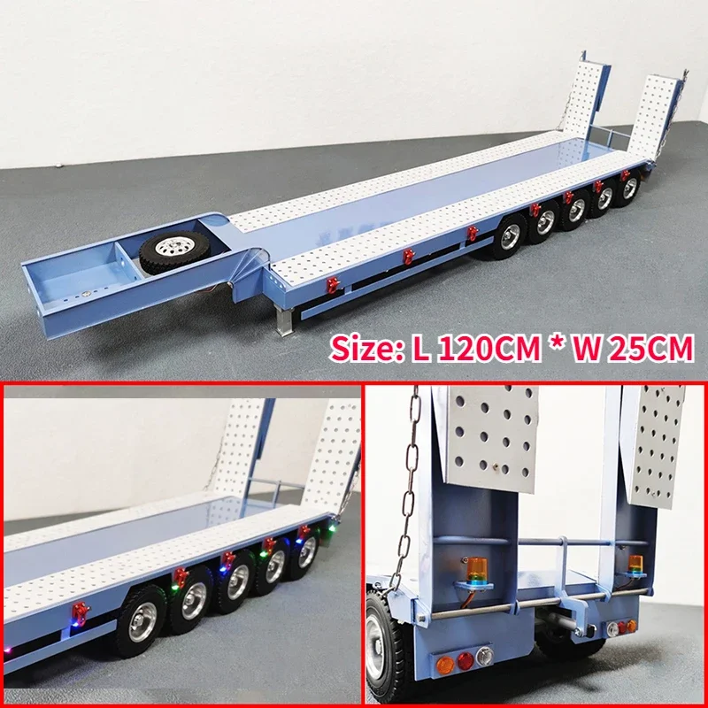Tamiya 1/14 5-axis Remote Control Flatbed Trailer Model RTR Remote ...
