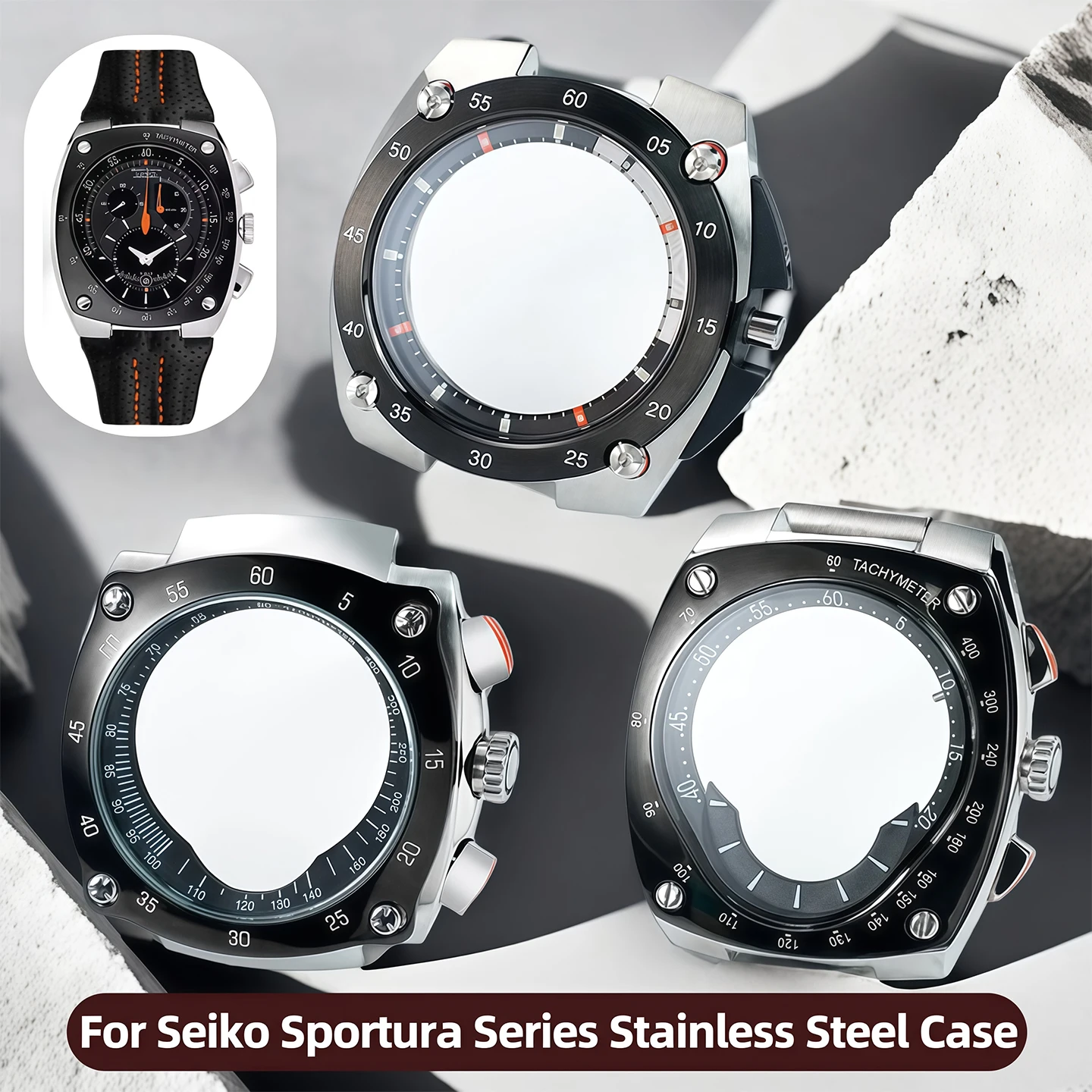 Stainless Steel Case For Seiko Sportura Series SNL015 SNL017 SNA595 ...