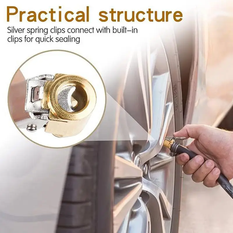 Portable-Tire-Nozzle-Clamp-Inflatable-Pump-Connector-Car-Tire-Air-Chuck ...
