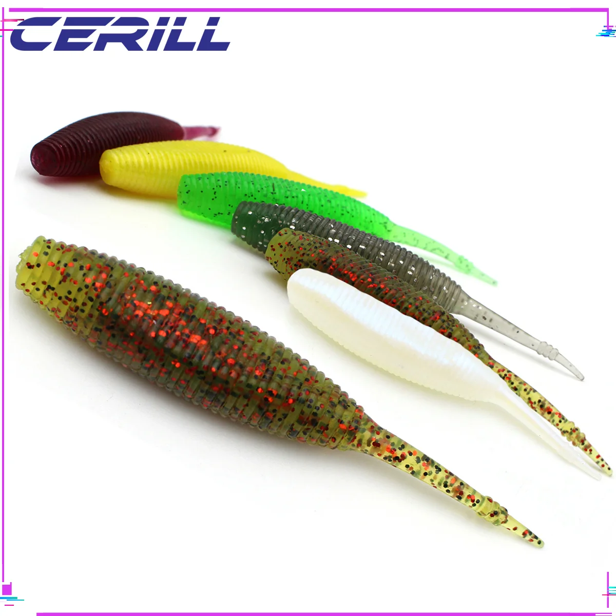 Lot 10 Cerill 90 mm 5 g Needle Tail Grub Floating Soft Fishing Lure ...