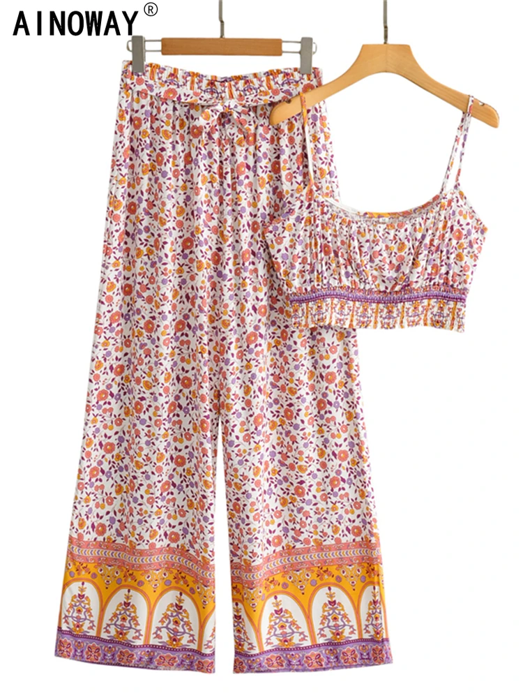 Boho Womens Clothing 2 Piece | Bohemian 2 Piece Pant Set | 2 Piece ...